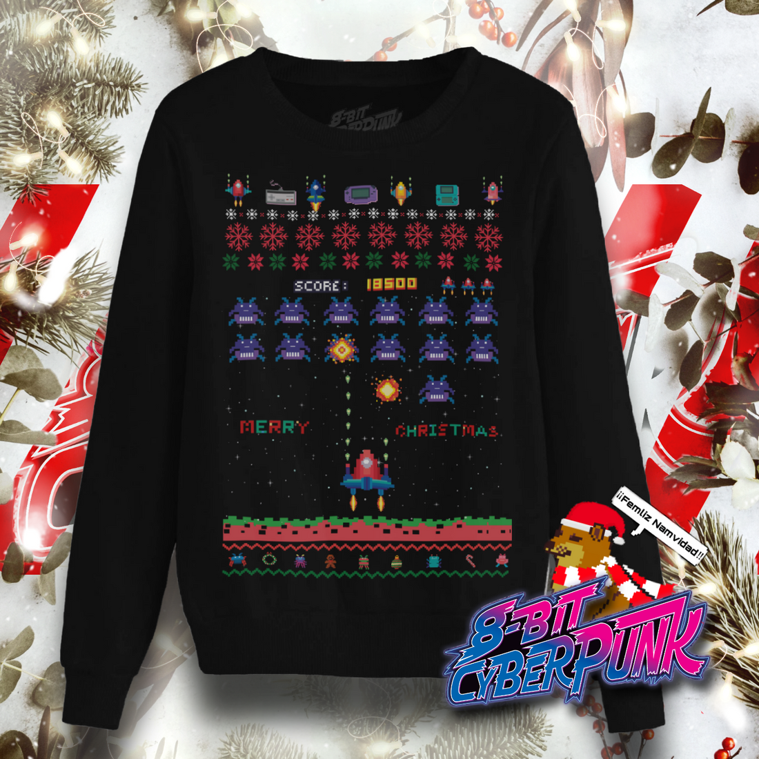 Ugly Sweater Space Invaders Unisex